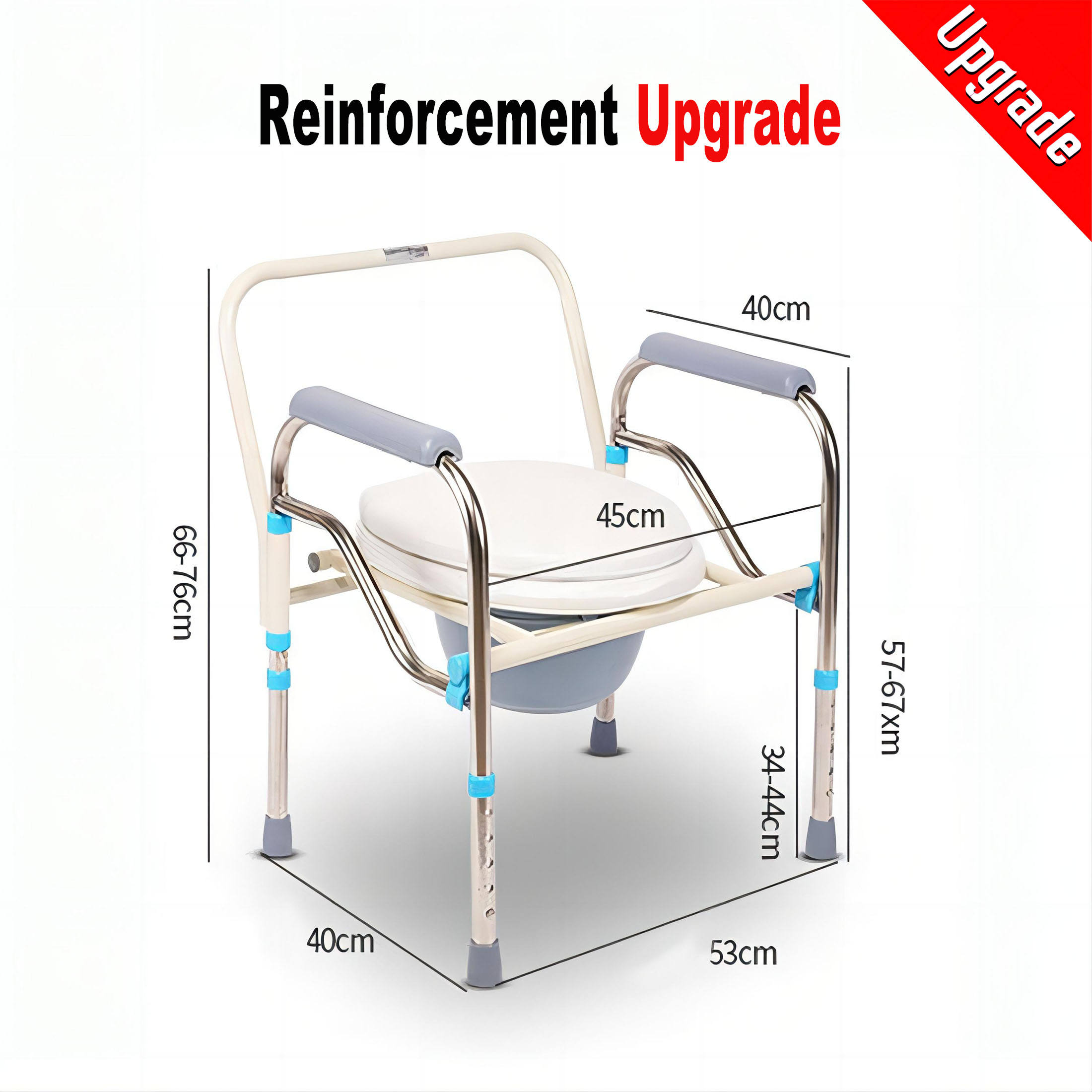 【COD】Foldable Heavy Duty Commode Chair Toilet Adult Arinola Stainless ...