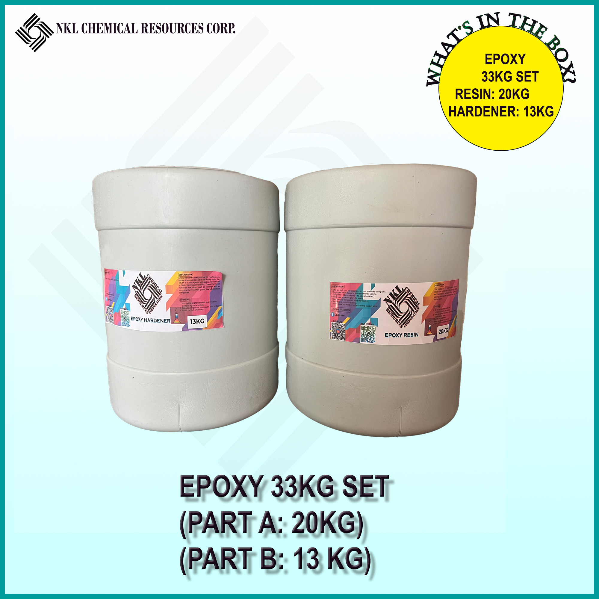 NKLCHEM EpoxyLuxe ClearShield. Epoxy Resin 33KG Set (20KG Epoxy Resin ...
