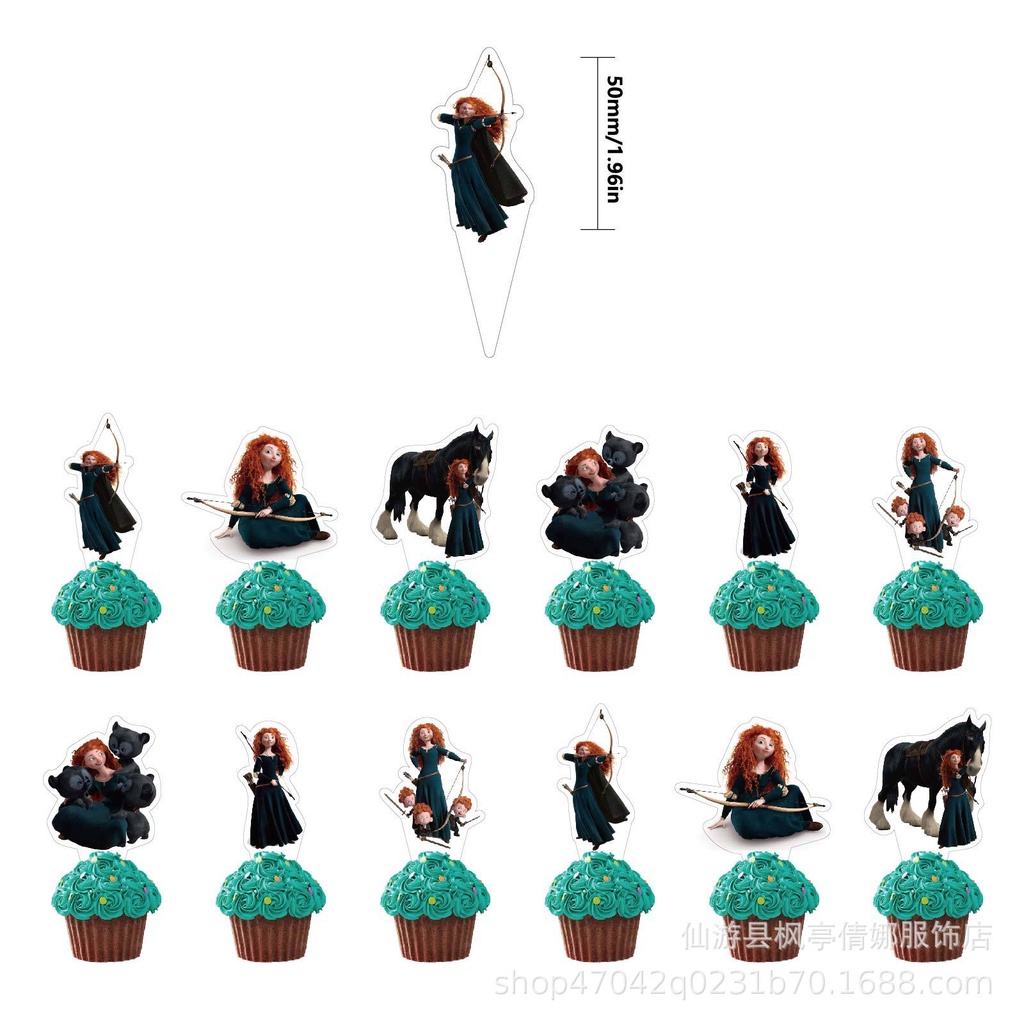 Hobby Pixar Brave Merida Princess Theme Happy Birthday Party Decor Card ...