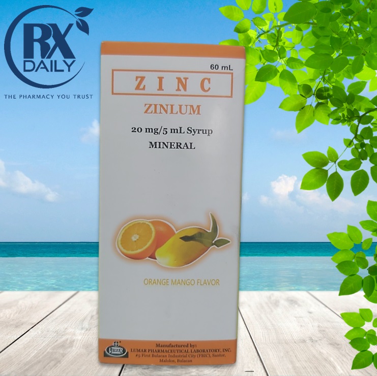 Zinc Zinlum 20mg/ 5ml Syrup 60ML | Lazada PH