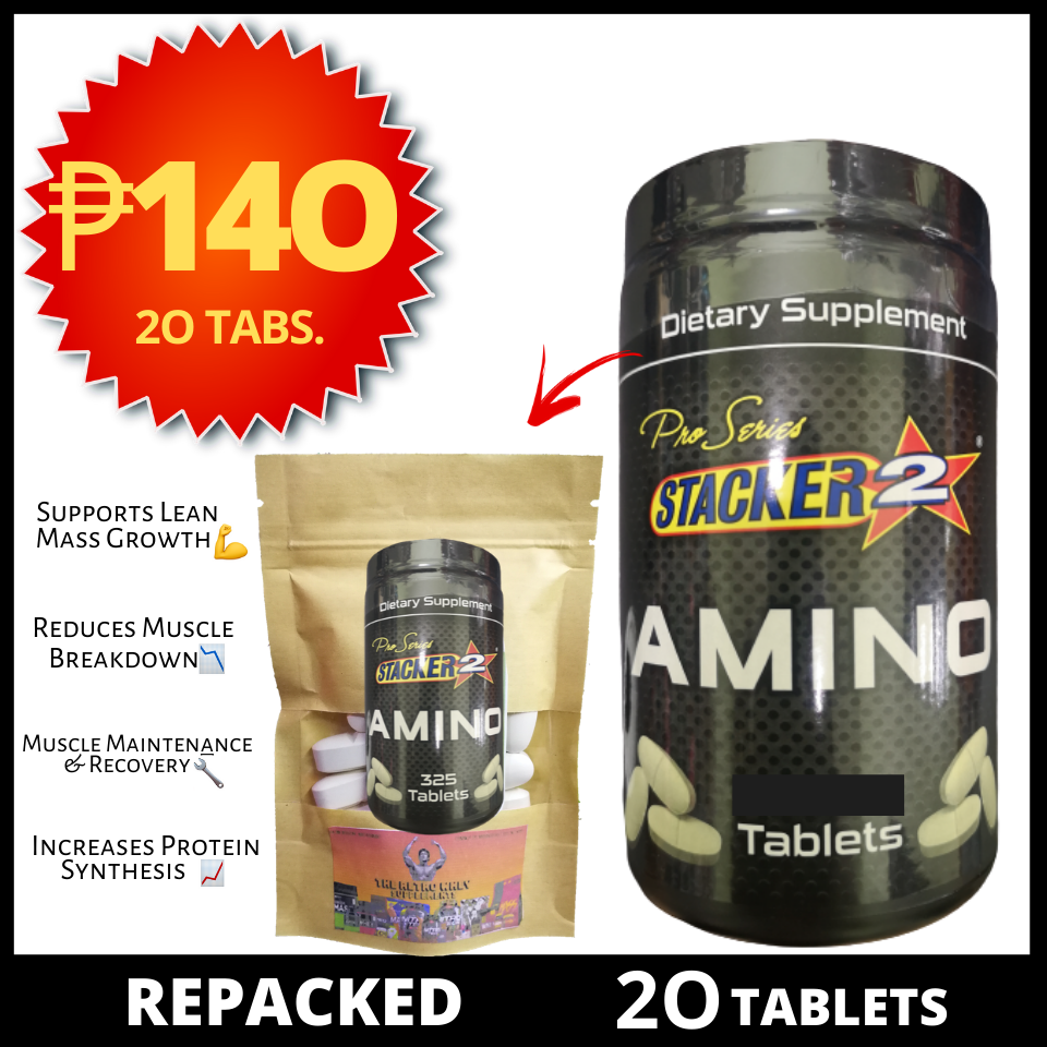 Stacker2 Amino, Retail Pack of 20 Tablets. - Beef Collagen Amino - The ...