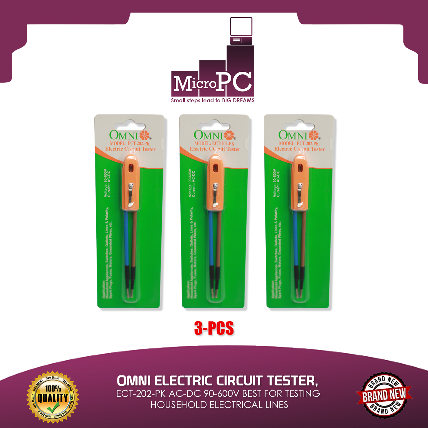 OMNI ELECTRIC CIRCUIT TESTER, ECT-202-PK AC-DC 90-600V, BEST FOR ...