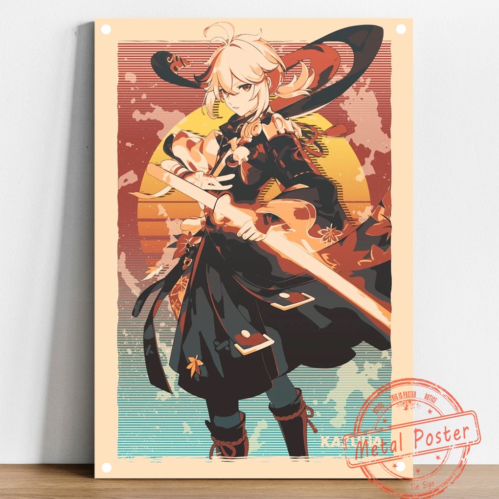 Genshin Impact Inazuma Members Metal Poster Raiden Shog u n Kazuha ...