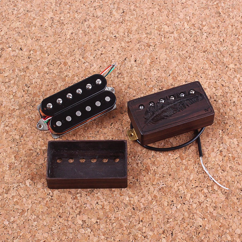 50/52mm Rosewood Electric Guitar Humbucker Pickups Protector Cover Set ...