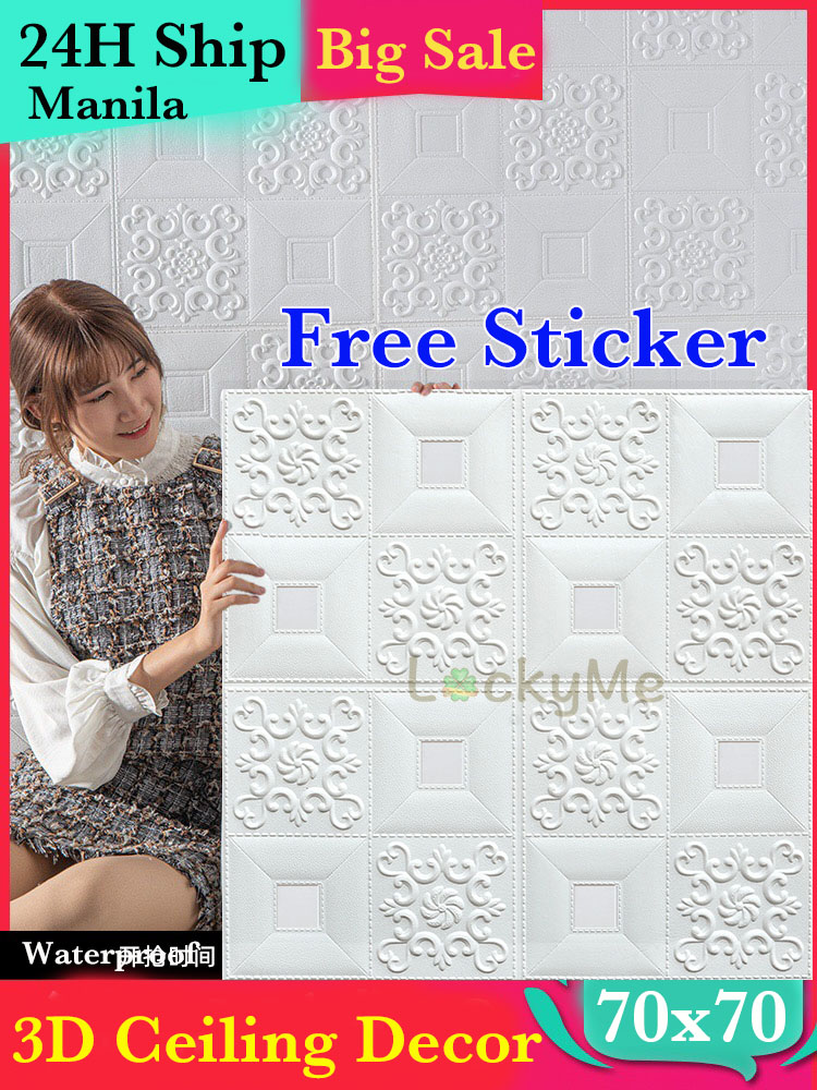 🚀Manila 24h ship out 🎁 Free Sticker 70*70cm Ceiling Wallpaper 3D wall ...