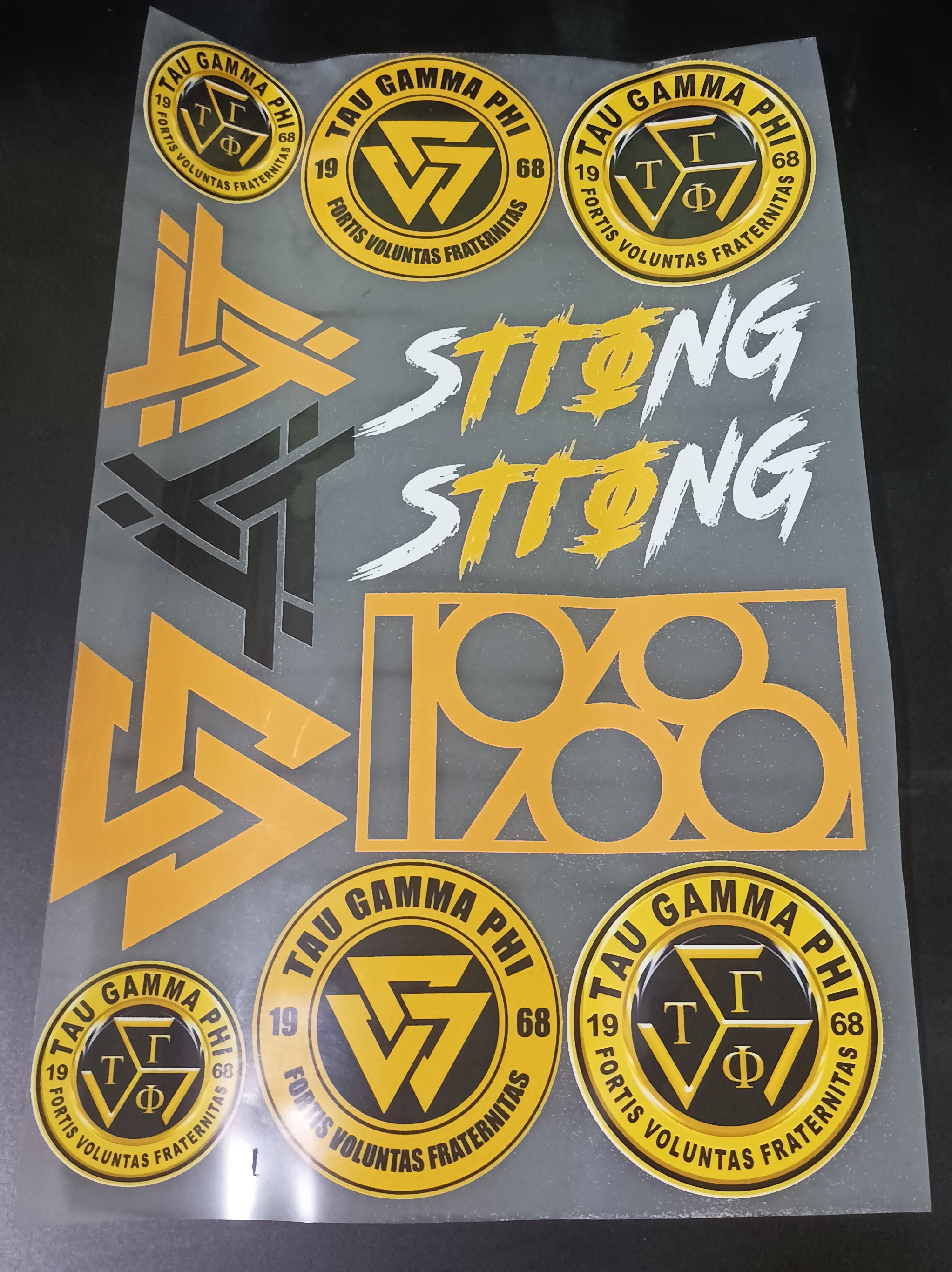 HEAT PRESS STICKER LOGO IRON-ON FABRIC DECORATION (TAU GAMMA PHI LOGO ...