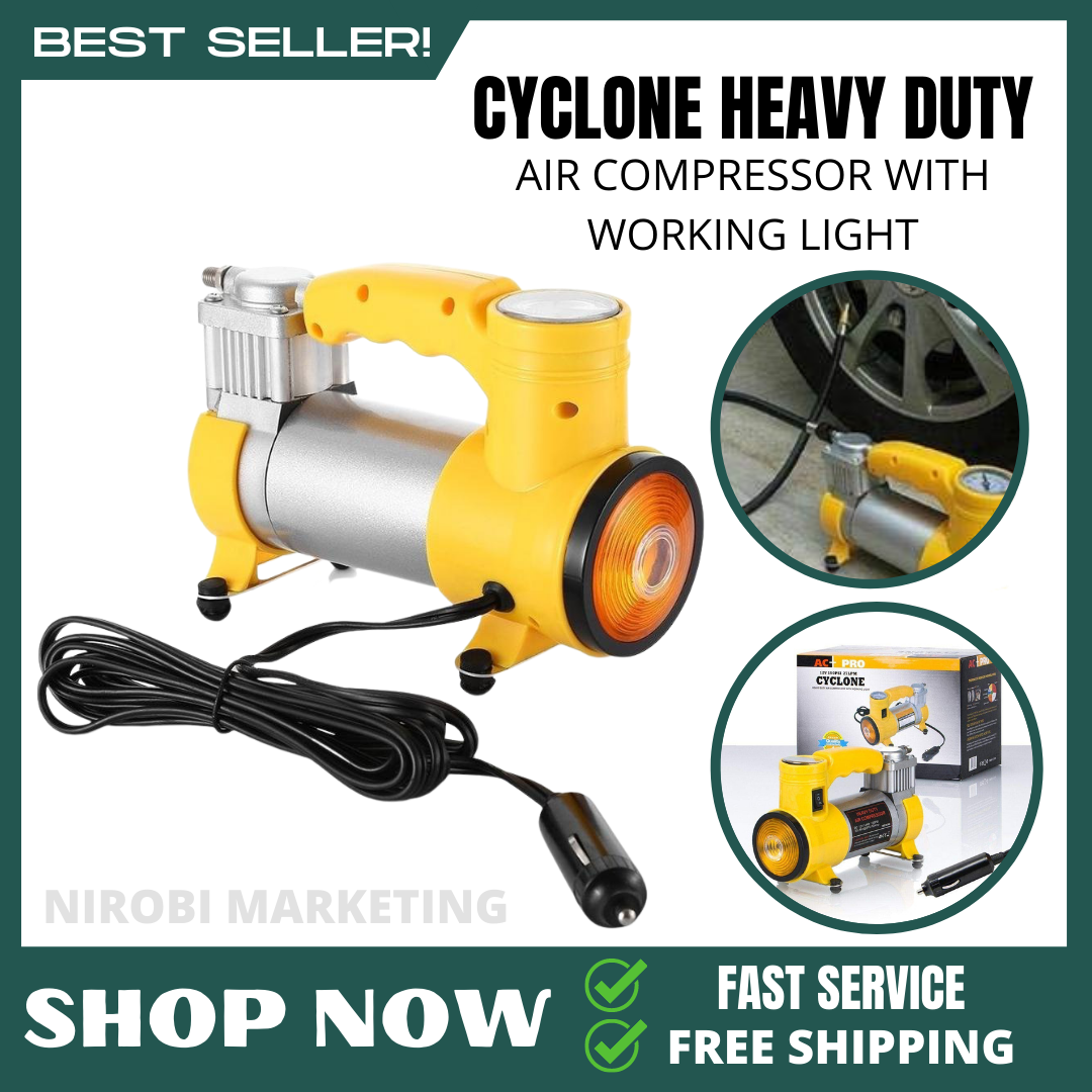 HOT DEALS Cyclone Heavy Duty Air Compressor With Working Light 12V Car ...