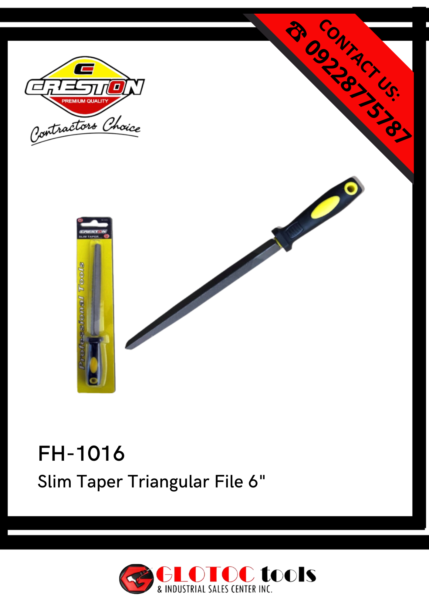 CRESTON Slim Taper Triangular File 6" FH-1016 | Lazada PH