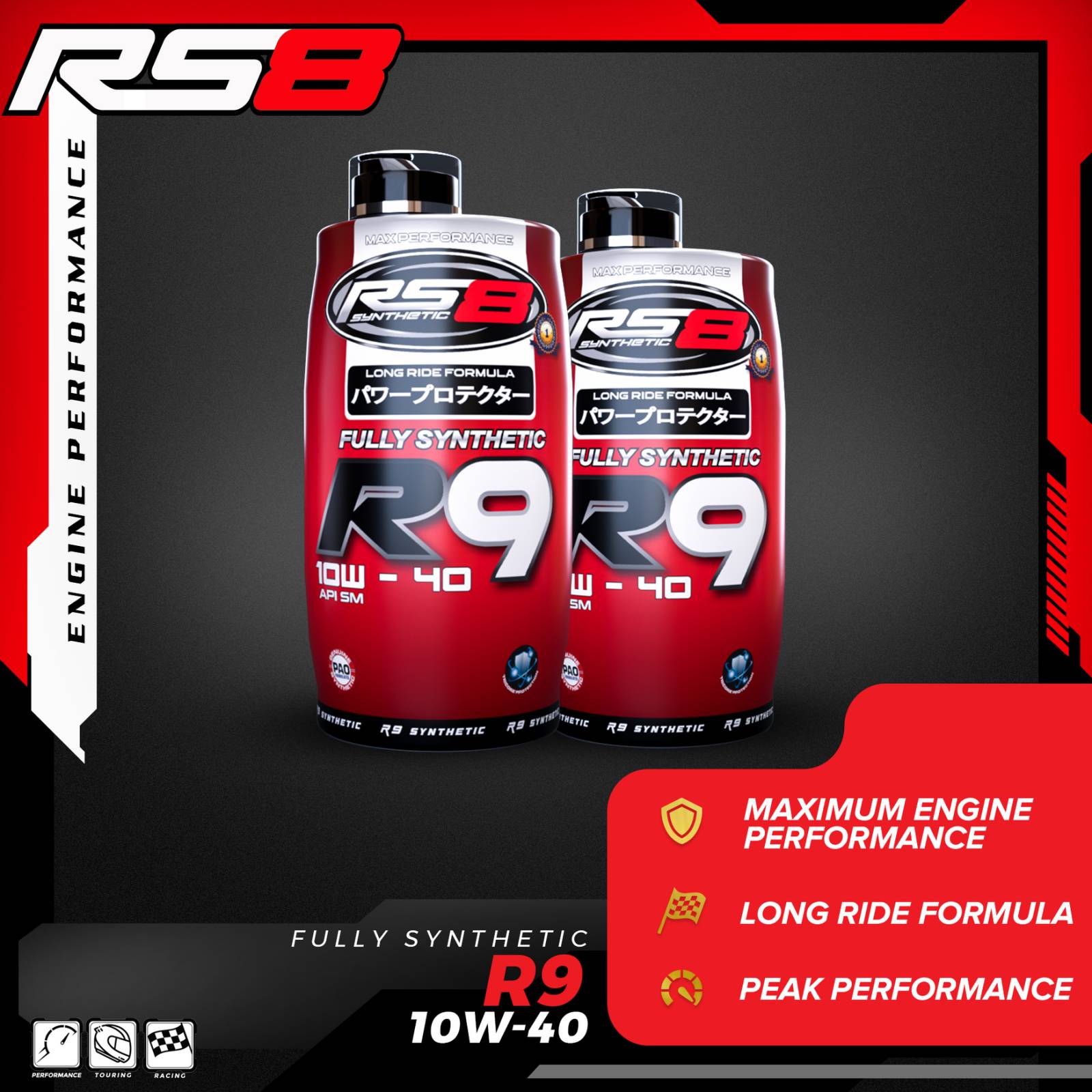 RS8 R9 10W-40 FULLY SYNTHETIC (1 LITER / 800 ML) | Lazada PH