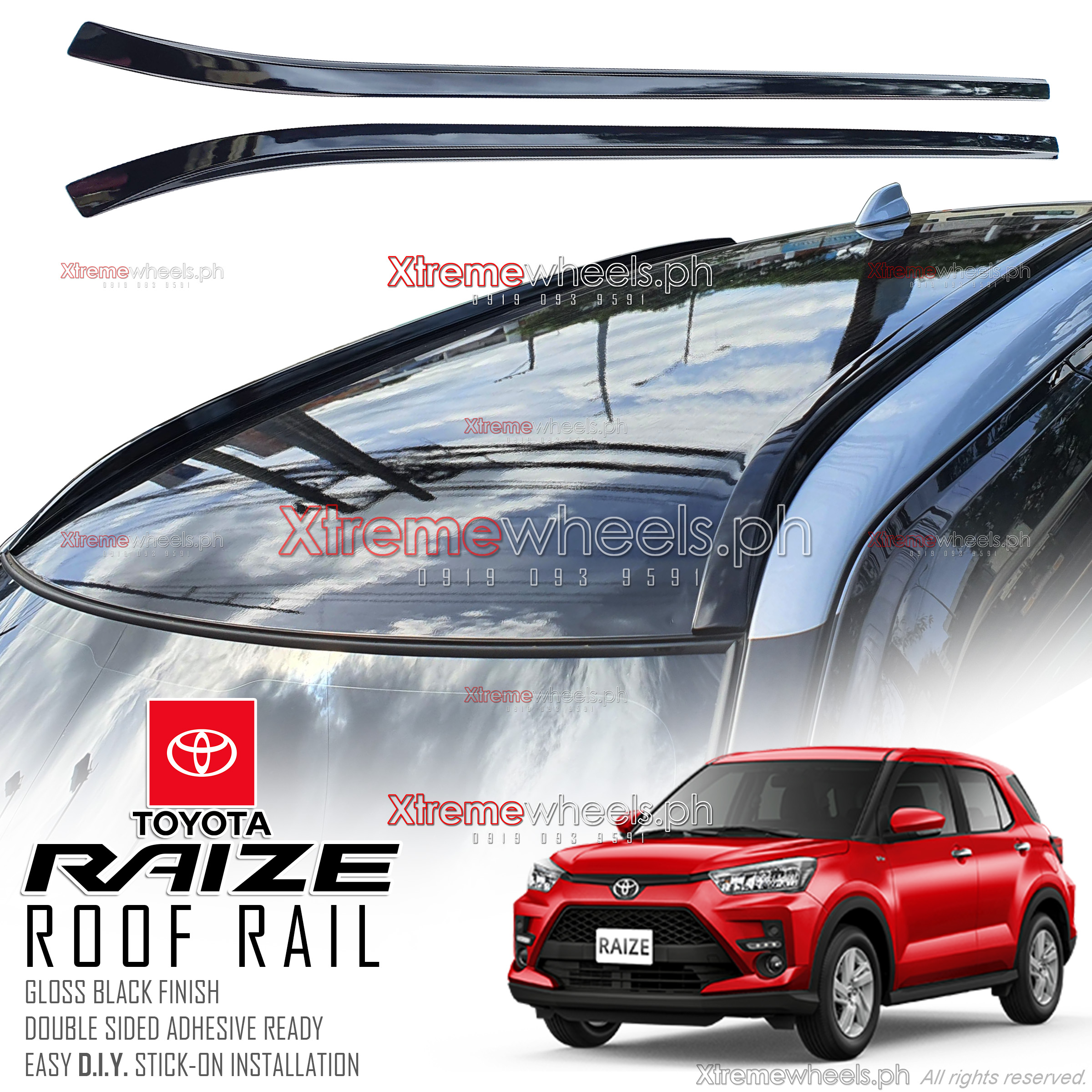 Toyota Raize 2022-2023 Glossy Oem Roof Rail / Rail Guard / Roofrail ...
