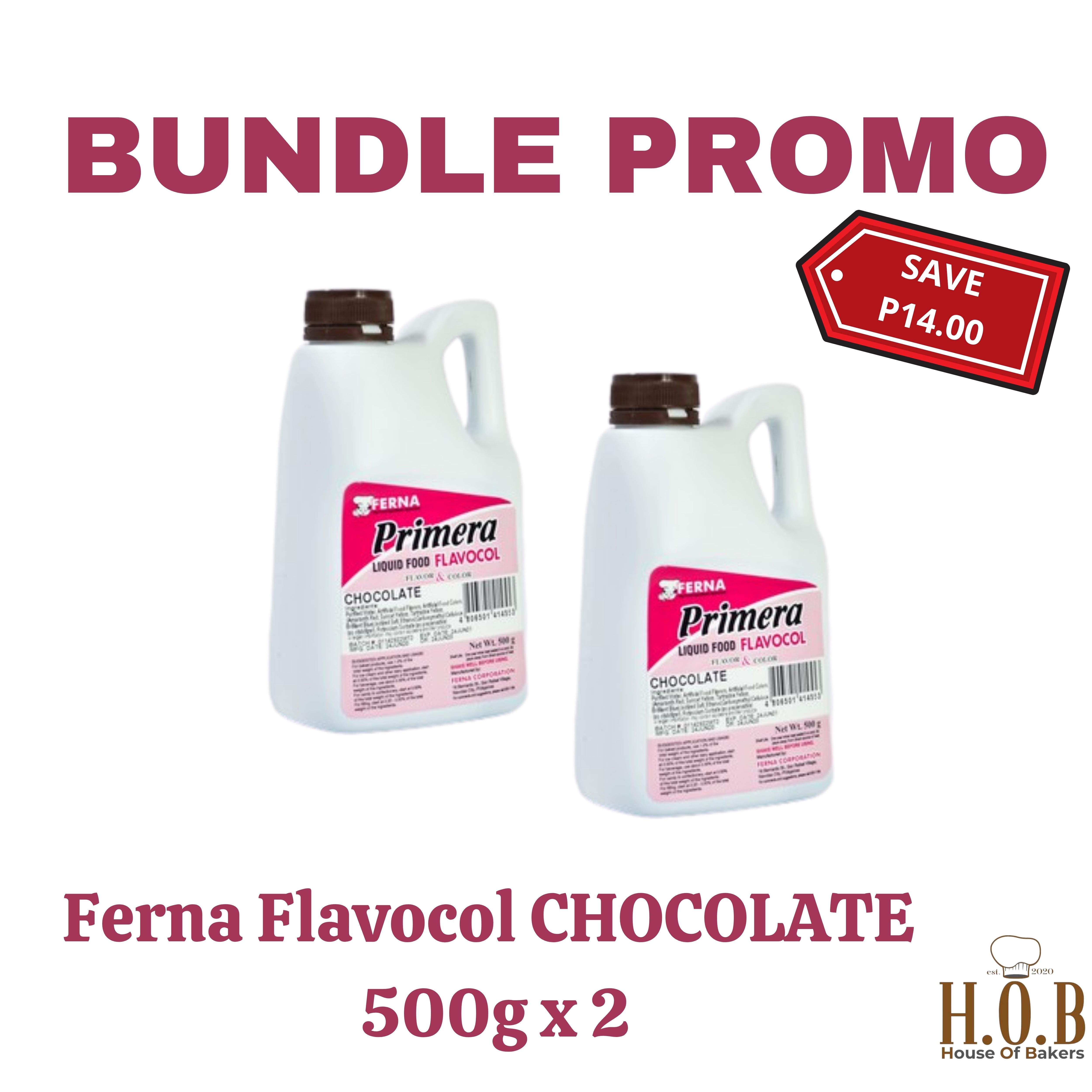 BUNDLE OF 2 Ferna Primera Liquid Food Flavocol 500g CHOCOLATE For ...