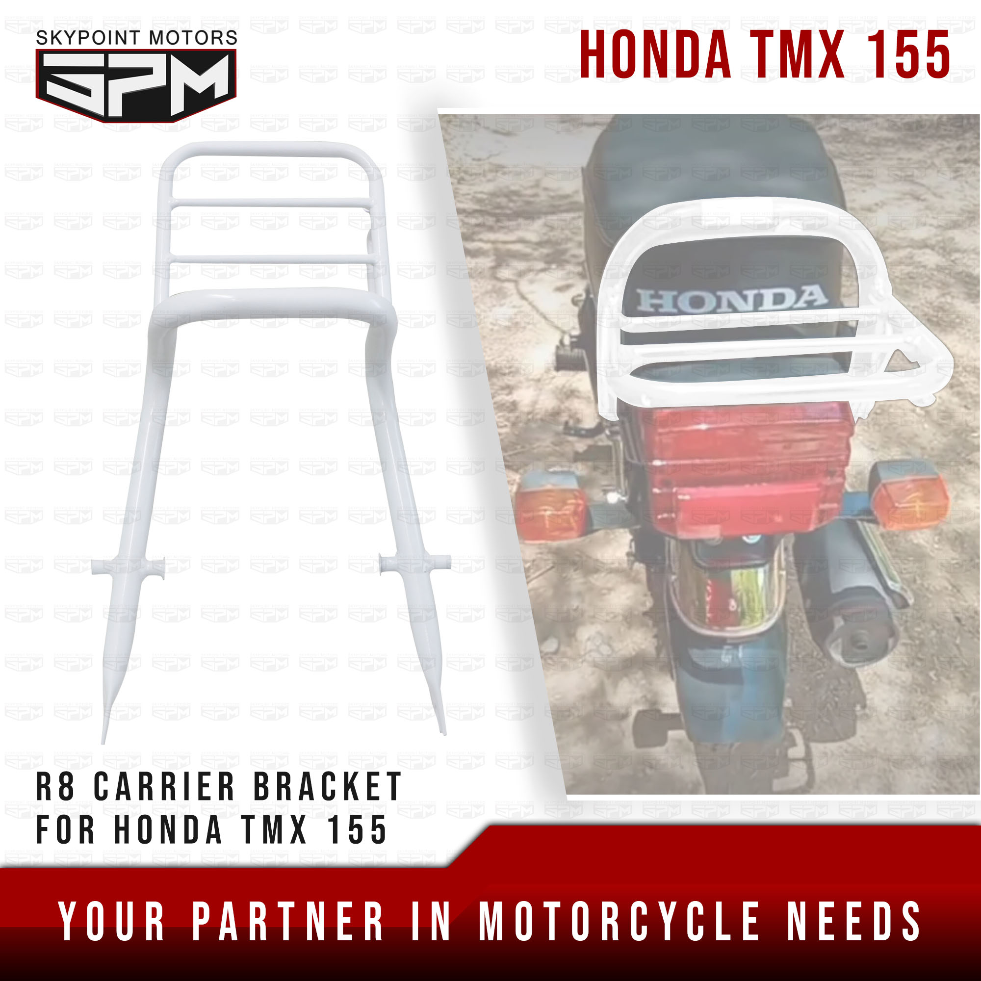 Honda TMX 125 / 155 Rear Bracket Carrier Bracket White Heavy Duty Made ...