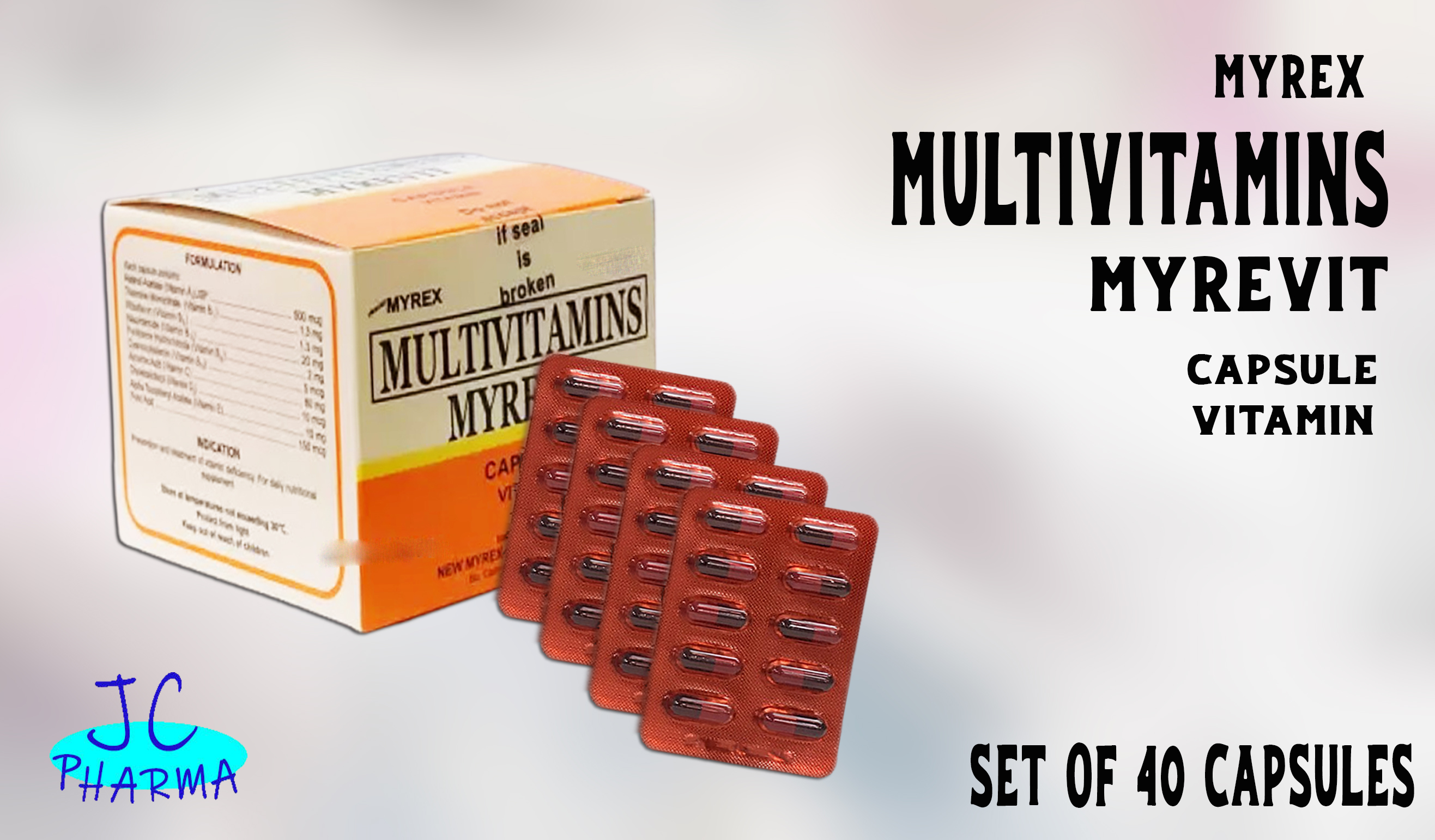 Authentic Myrex Myrevit Multivitamins Capsule Vitamin (Set of 40 ...