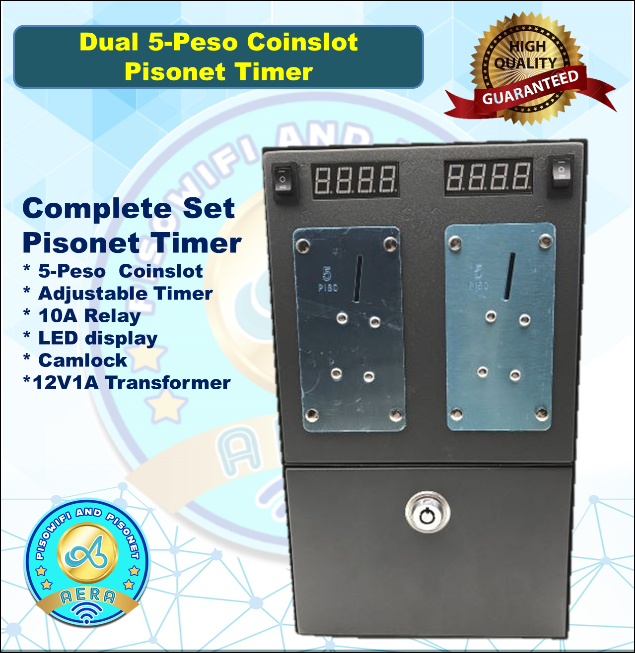PISONET Dual Coinslot with dual 4-digit timer (plug and play for two ...