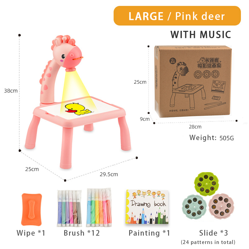 Kids Projector Drawing Board Detachable Projector Painting Table ...