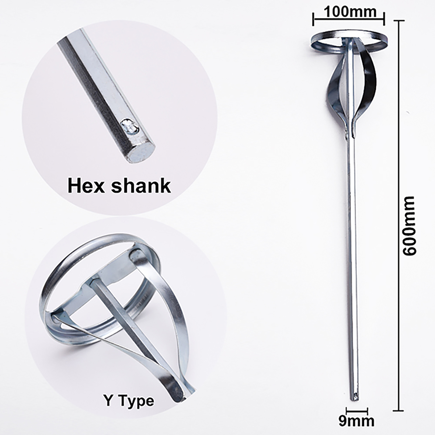 Harden 400x80x8mm , 600x100x9mm Hex Paint Mixer Carbon Steel Hex Paint ...