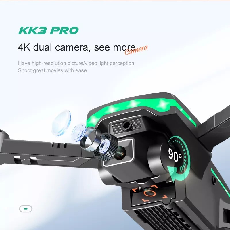 2022 New KK3 Pro Mini Drone 4K Profession HD Dual Camera With WIFI FPV ...