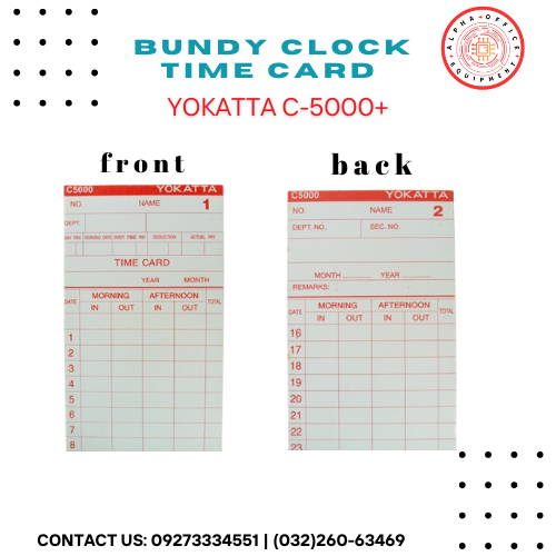 100pcs Yokatta Time Card for DX-5 Bundy Clock, C-5000 Punch Card, Time ...