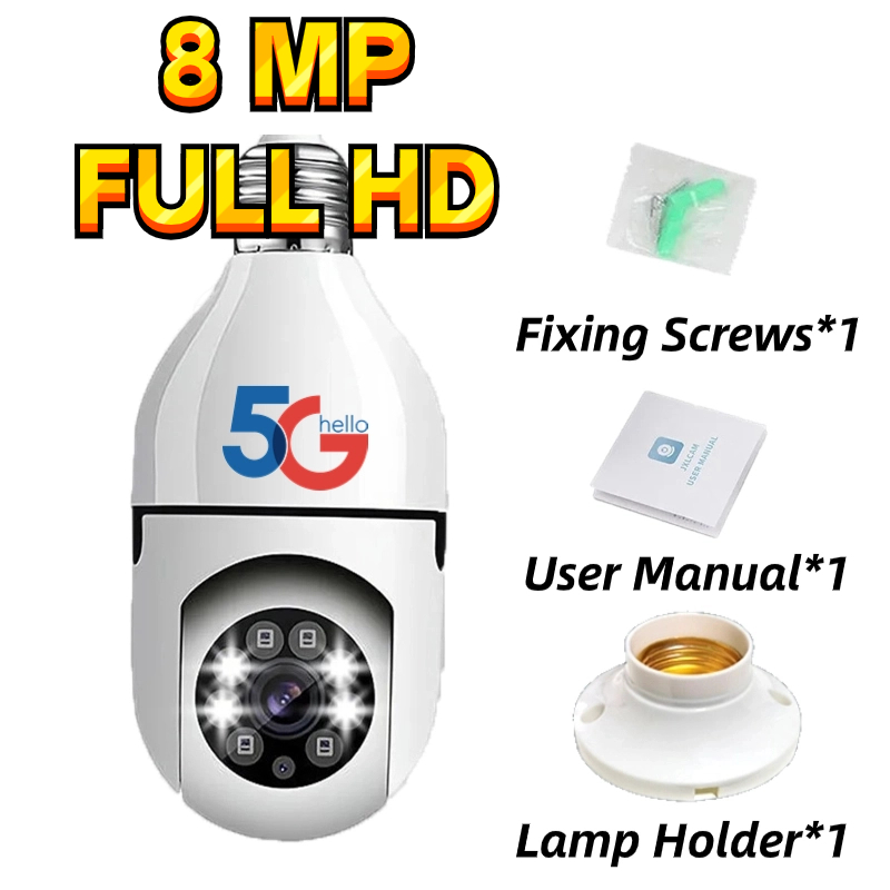 CCTV Camera Connect Cellphone CCTV Light Bulb HD 8MP Camera no need ...