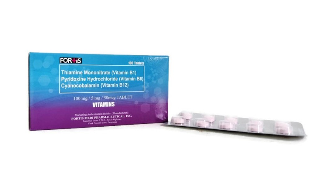 Vitamin B Complex FORTIS ( B1 100mg/ B6 5mg/ B12 50mcg ) tablet - ( 100 ...