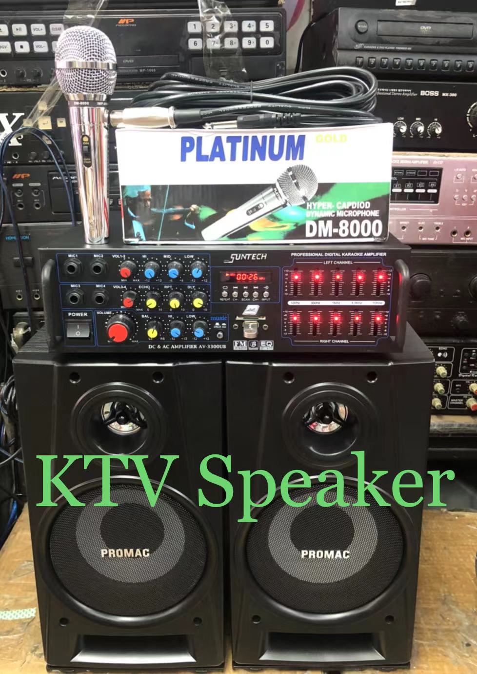 Karaoke set Promac Speaker system SPK-40 with amplifier (BT/USB) FREE ...