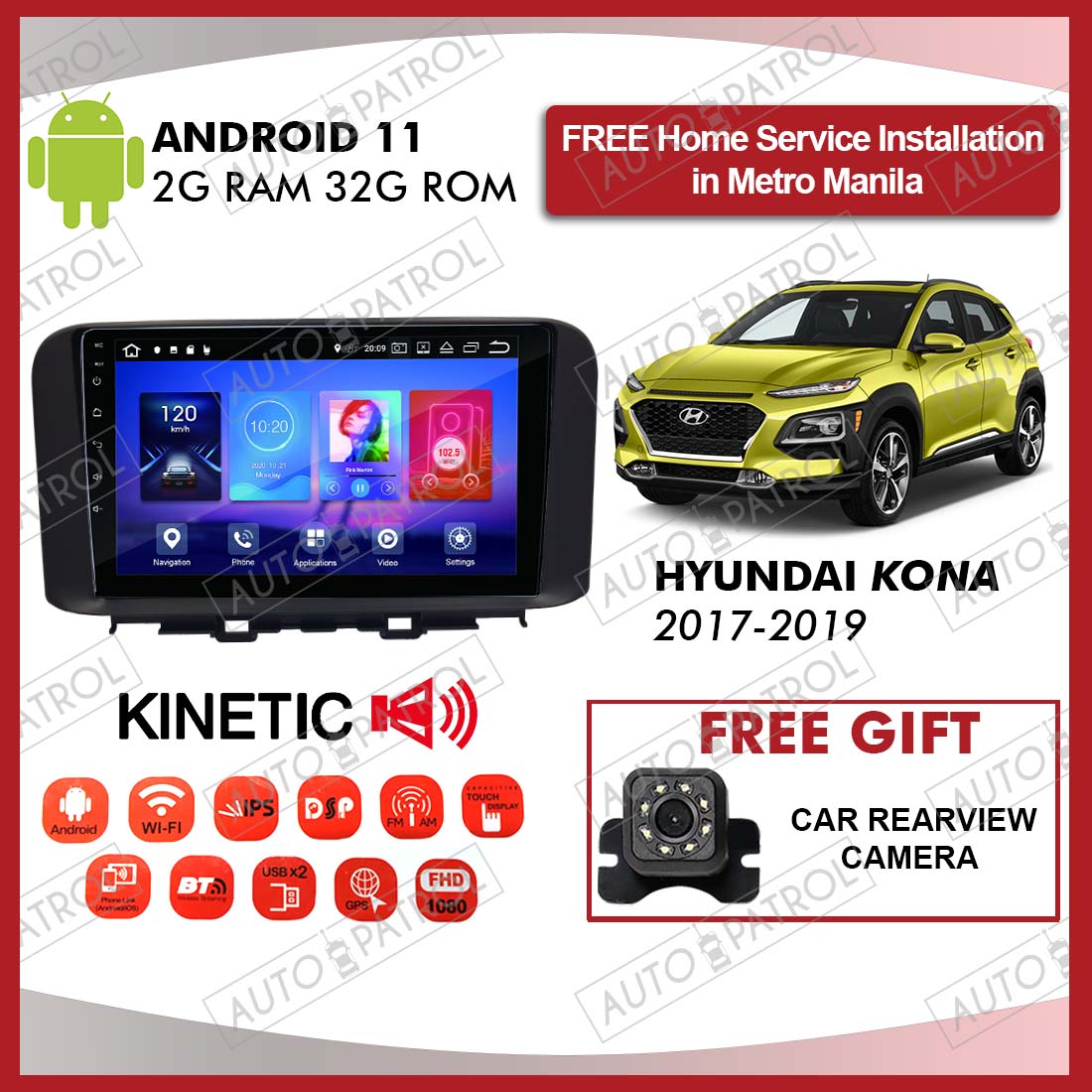 Kinetic Android 11 10.1" Headunit for Kona 2019-2021 | Lazada PH