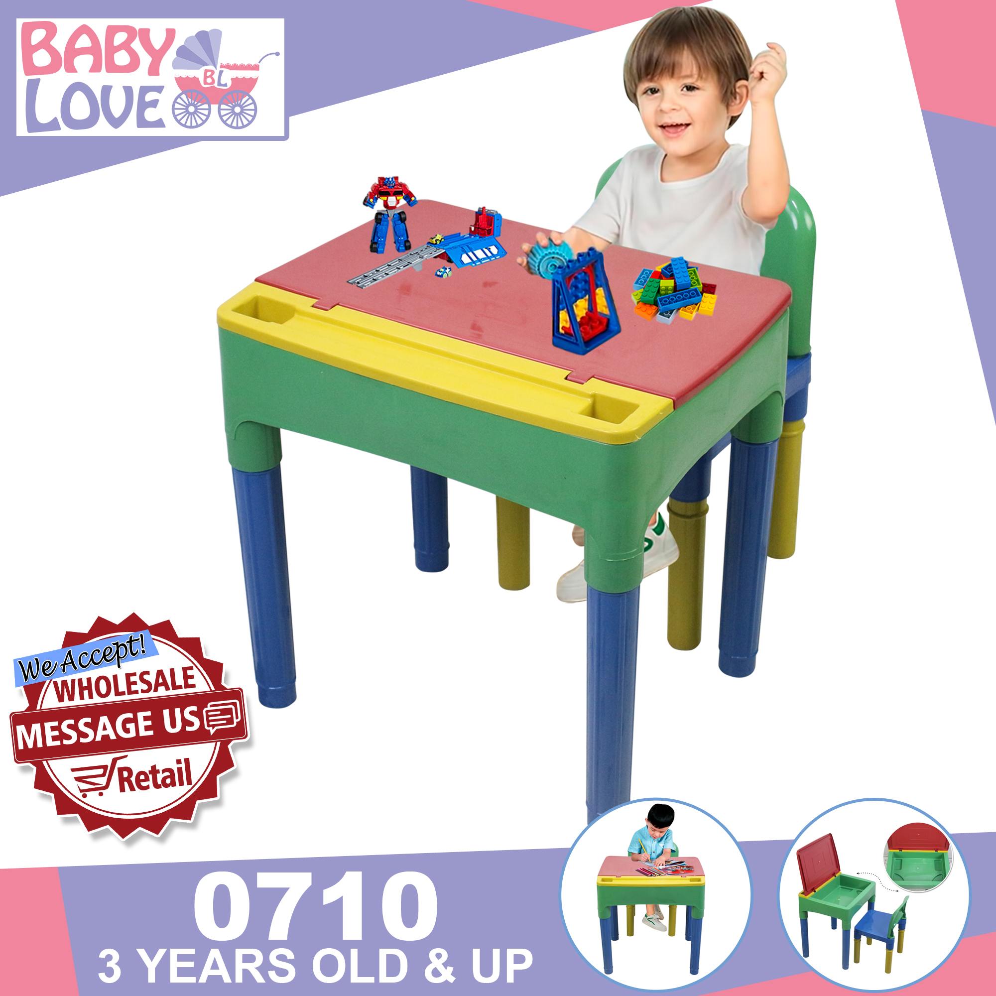 Baby Love 0710 Toy Plastic Study Table Learning Table Playtime Activity ...
