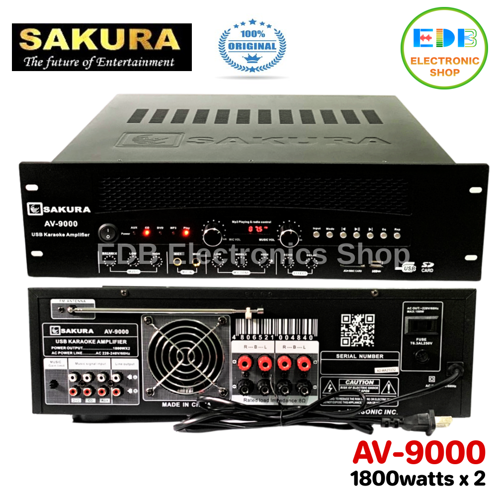 Original SAKURA AV-9000 Amplifier 1800watts x 2 High Powered Amplifier ...