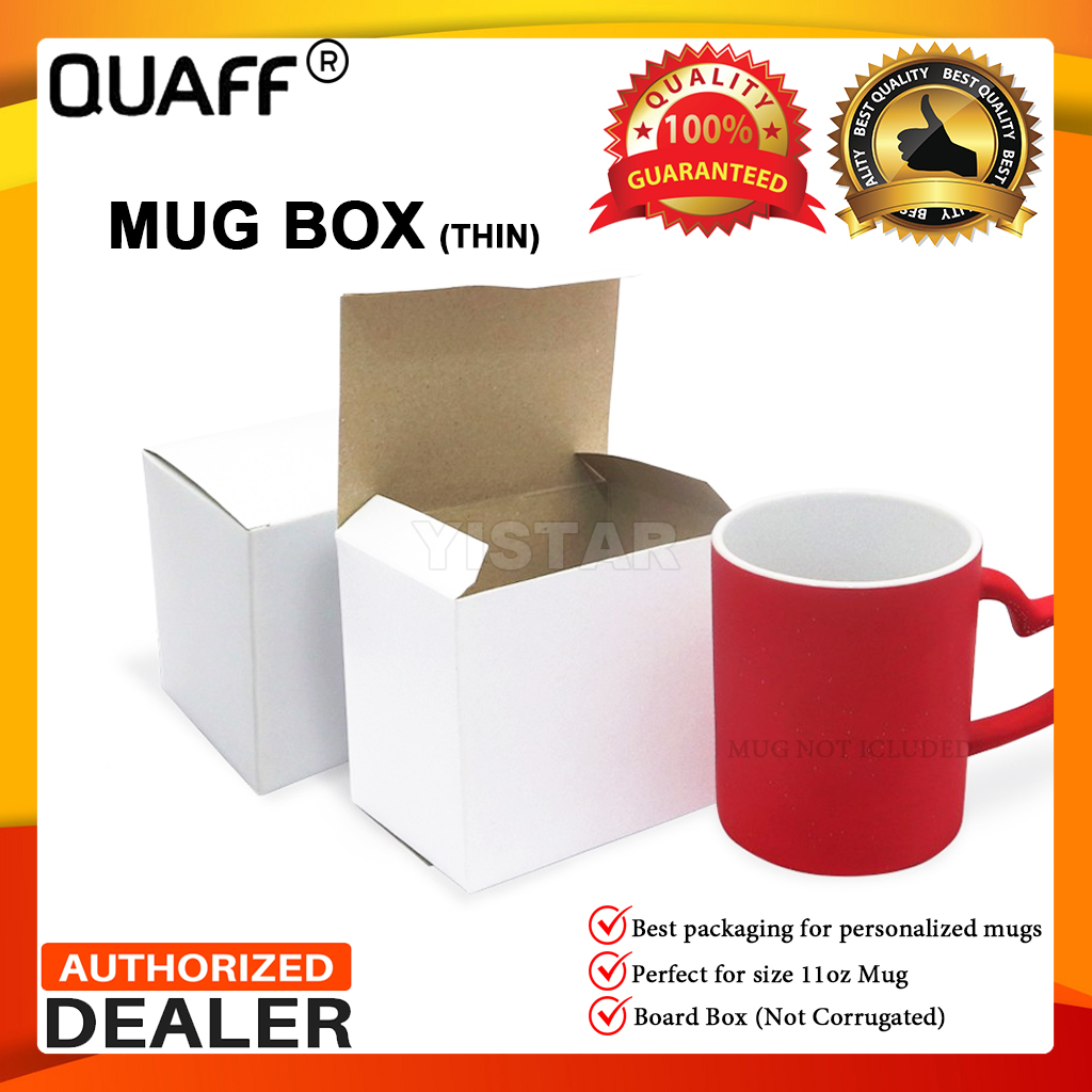 Mug Box Plain White 50pcs (Box only no mugs Included) Mugbox thin for ...