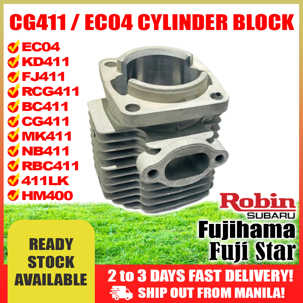 CG411 Cylinder Block Assy with Piston Set for Robin Fujihama Fuji Star EC04, CG411 2 stroke ...