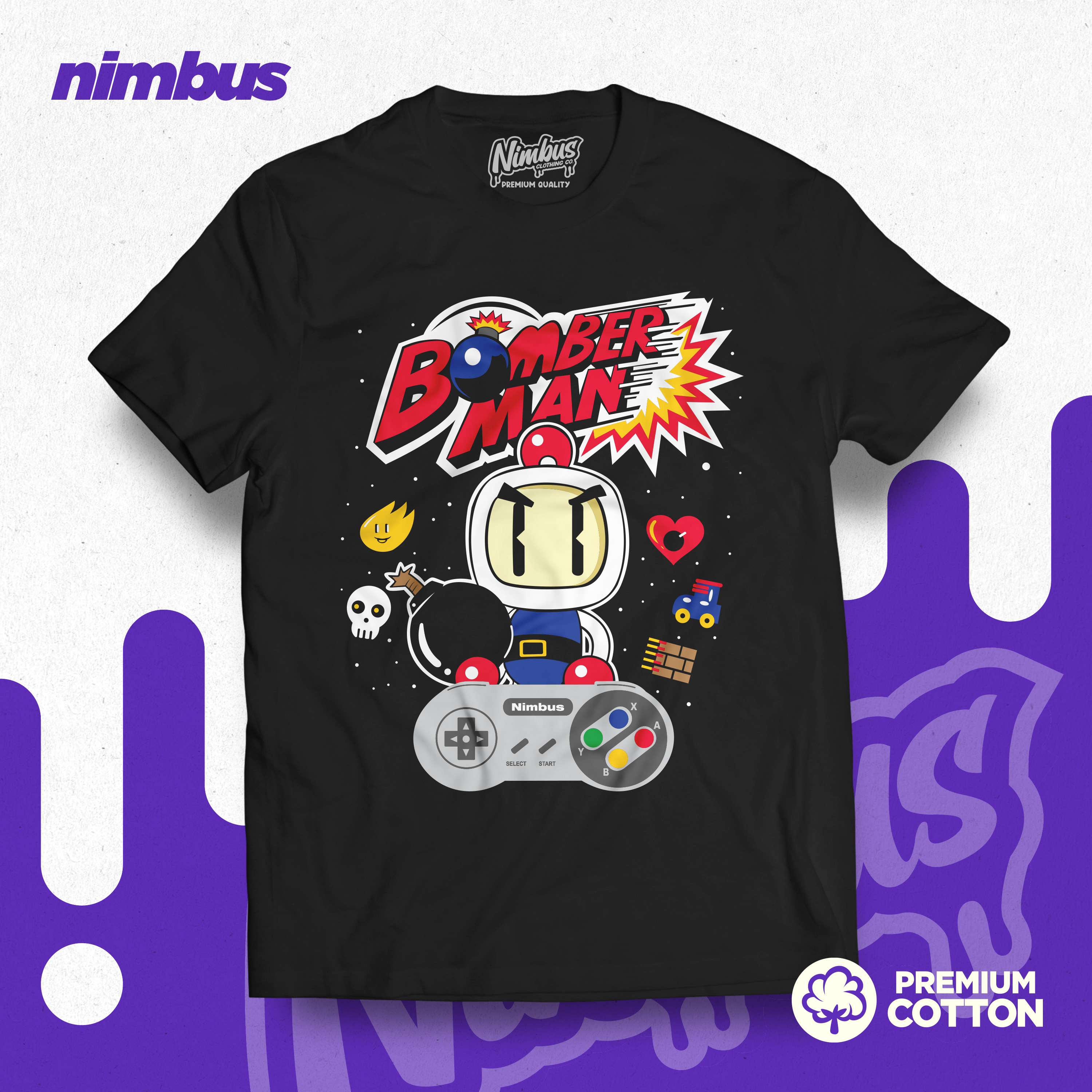 RETRO CLASSIC | Bomberman | Premium Cotton T-Shirt | Nimbus Clothing ...