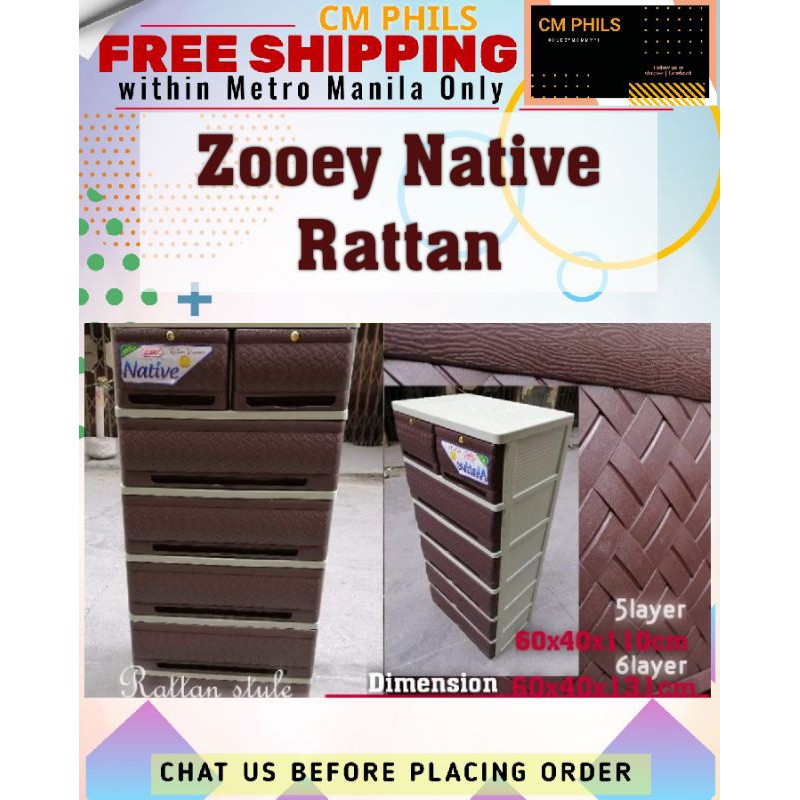 `*|Zooey Native Rattan 5 & 6Layers free ship metromanila only | Lazada PH