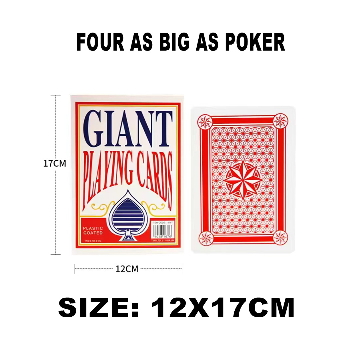 54pcs Large Playing Cards 12.5x9cm Baccarat Texas Hold'em Cards Poker ...