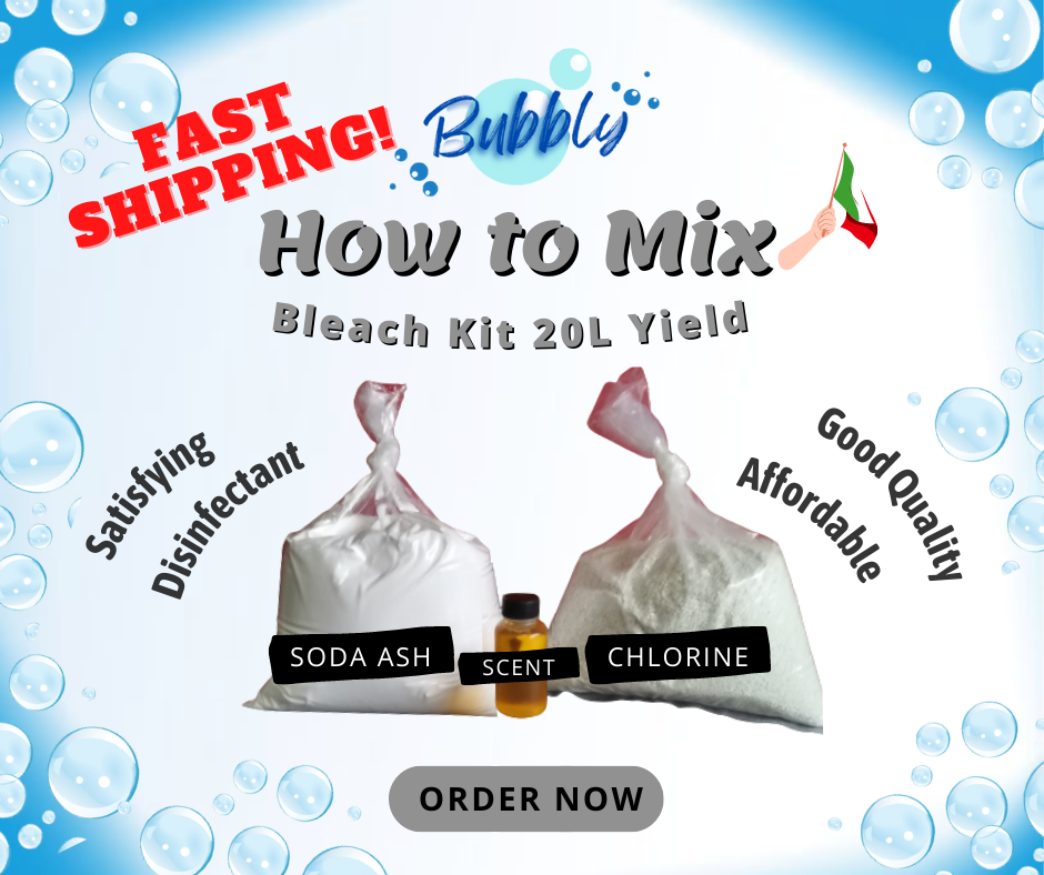 BUBBLY DIY Bleach Disinfectant Kit 20 Liters Yield ( 3 Components ...