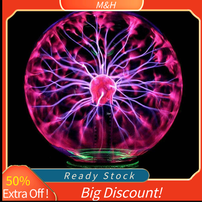 M&H Glass Magic Plasma Ball Light Large Table Lights Sphere Night Lamp ...