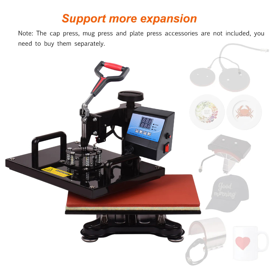 DEKES 6 in 1 Multifunction Heat Press Machine mini printer for T-Shirt ...