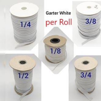 Quality White Garter per Roll 1/8, 1/4, 3/8, 1/2 and 3/4 | Lazada PH