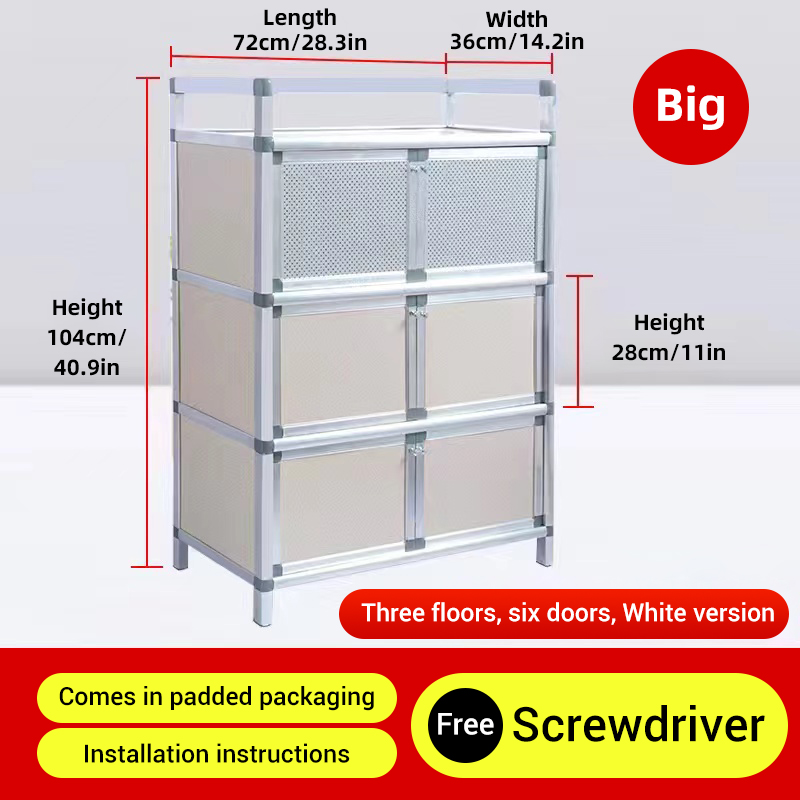 Kitchen Cabinet Storage Rack Alluminium Alloy Cupboard Multi-functional ...