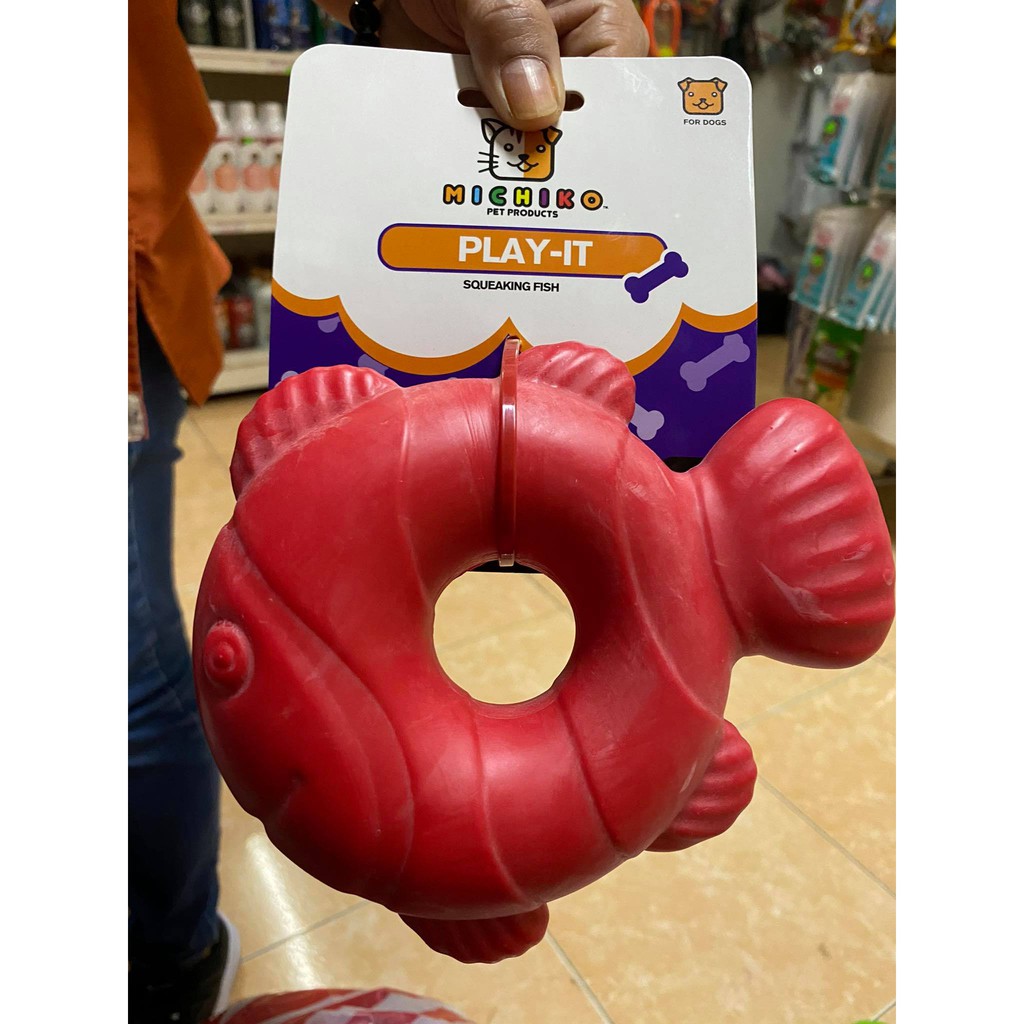 MICHIKO PLAY-IT SQUEAKING FISH DOG TOY | Lazada PH
