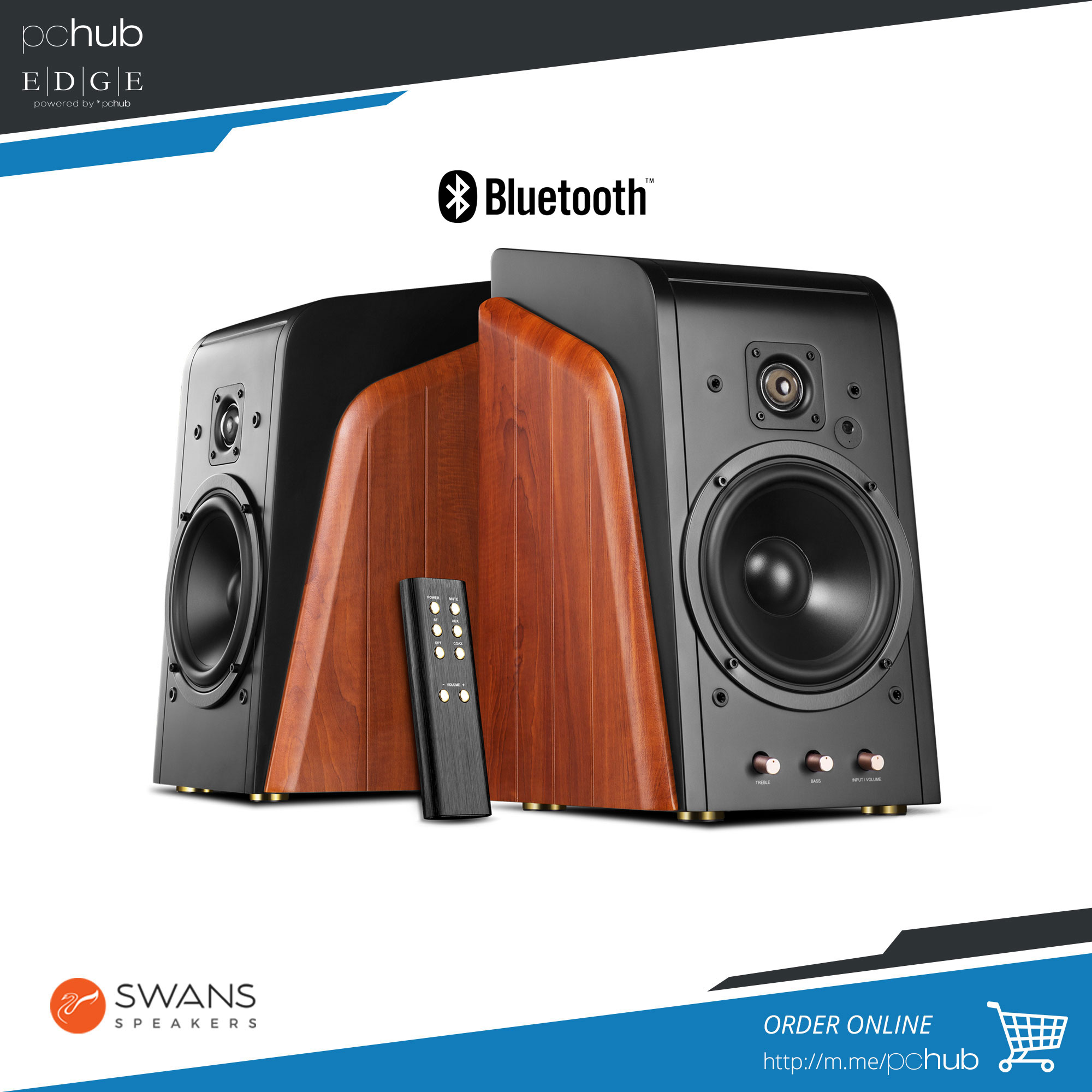 Swans HiVi M300, 3-way active BT speakers, 1.1" dome tweeter, 6.5 ...