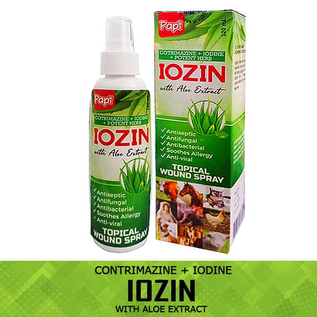 Papi Iozin with Aloe Extract Topical Wound Spray Cotrimazine + Iodine ...