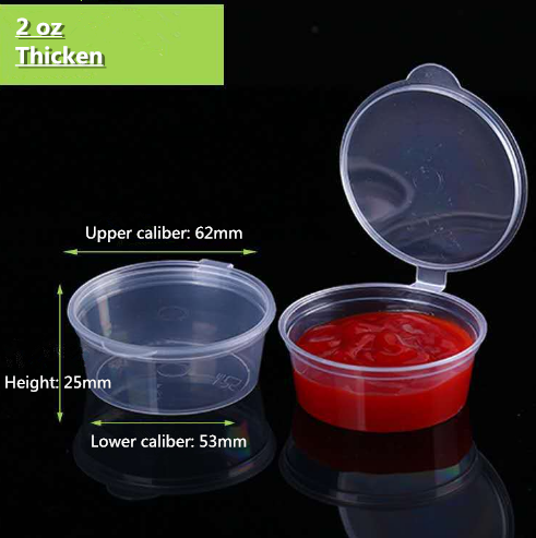 100pcs Ounce cup 1oz/2oz/3oz/4oz Microwavable Cup with lid Sauce ...