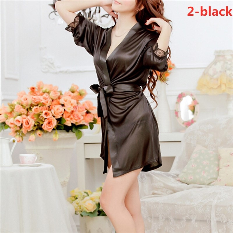 Sexy Women Long Robe Satin Nightdress Lazada Ph