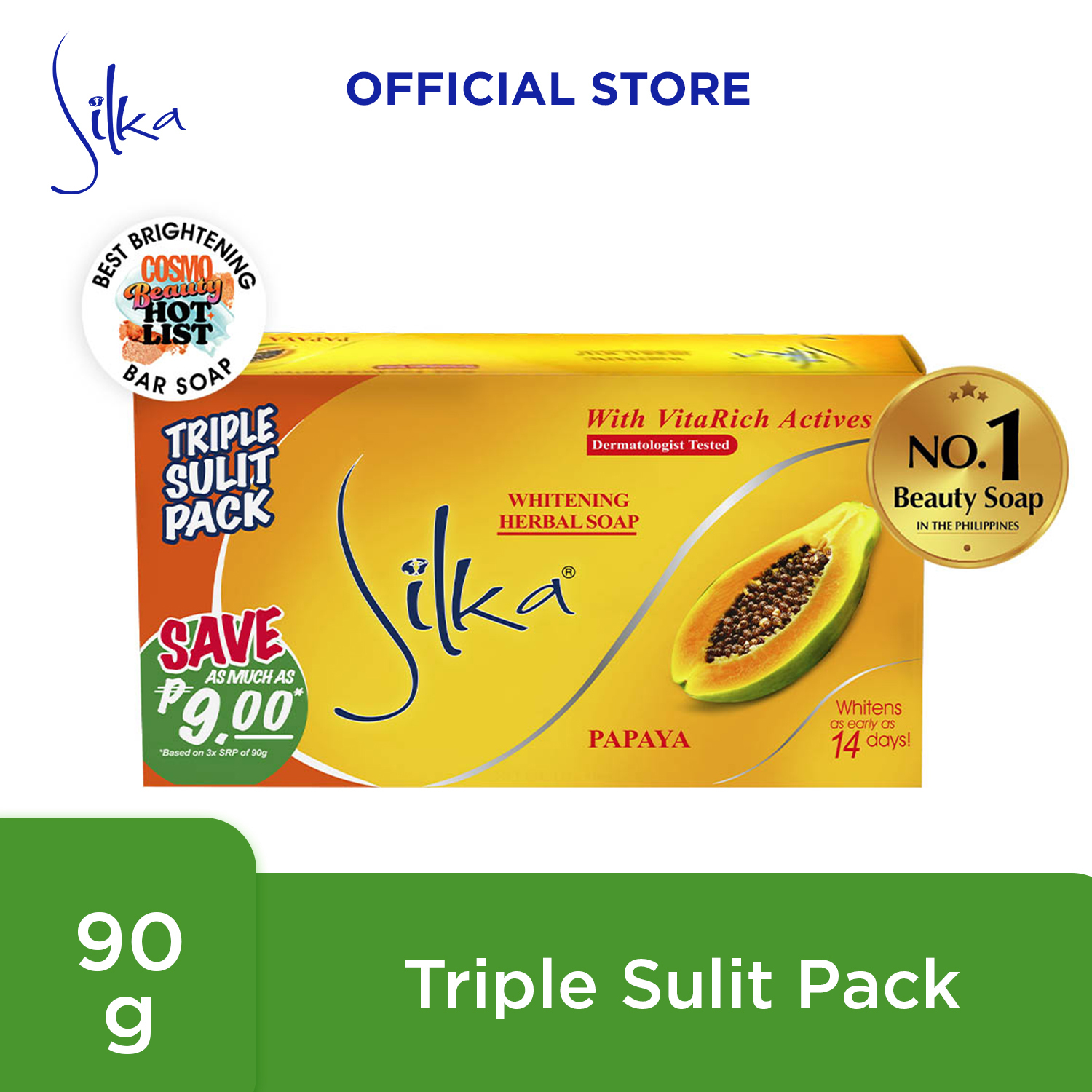 Silka Papaya soap Trip Sulit Pack (3 x 90g) | Lazada PH