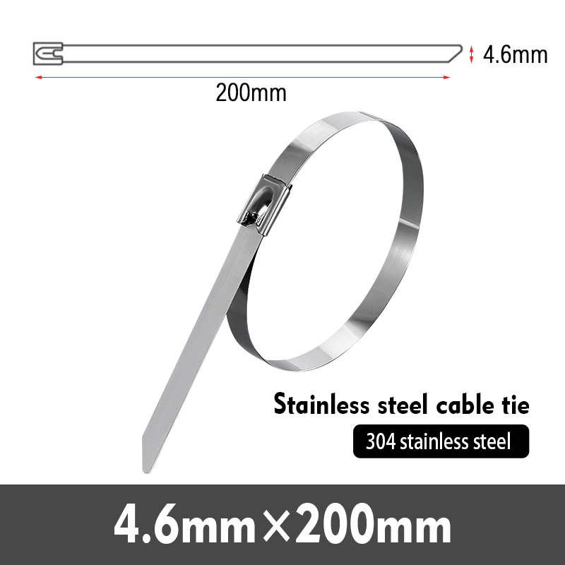 1PC Stainless Steel Cable tie Self-Locking Exhaust Wrap Ties Multi ...