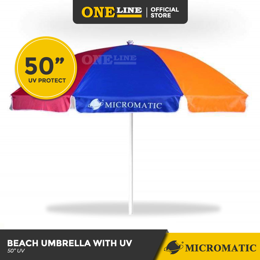 ONELINE | Micromatic Beach Umbrella with UV Protect ( 45" UV, 50: UV, 60" UV ) | Lazada PH