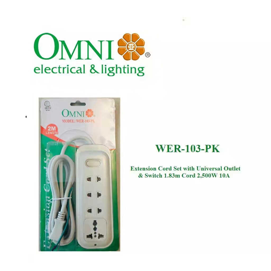 Omni Universal Extension Cord Set WER-103-PK Original Authentic | Lazada PH