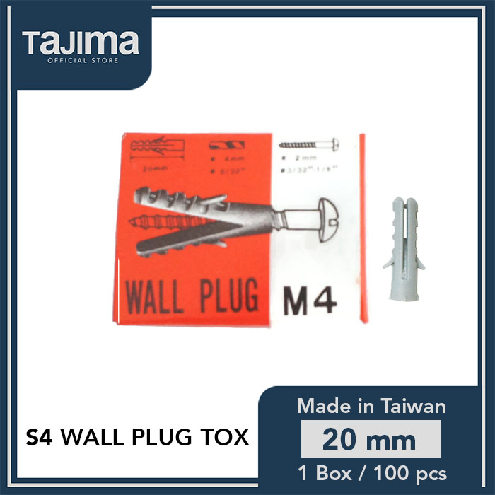 Taiwan Wall Plug Tox #4 20mm and Tox#5 25mm (100 Pieces) (1 BOX ...
