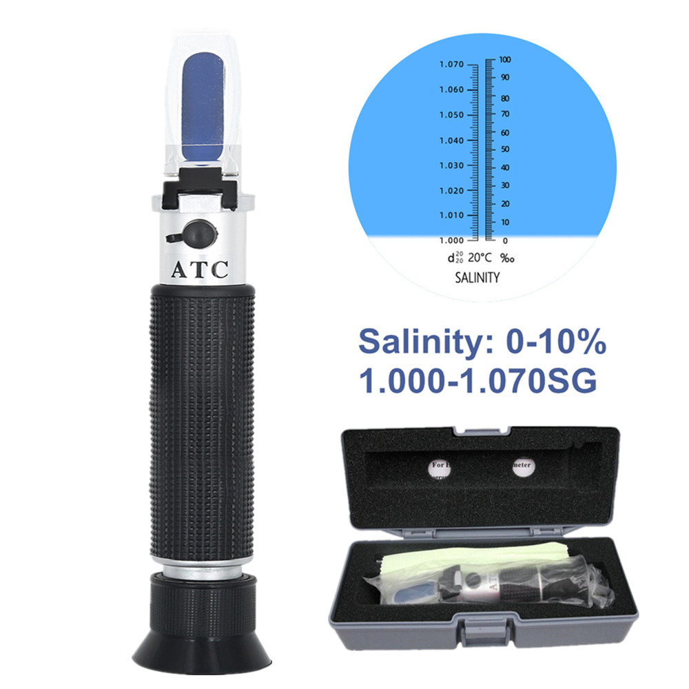 0-100% Refractometer Sea Salinity Meter Salt Water Concentration 1.000 ...