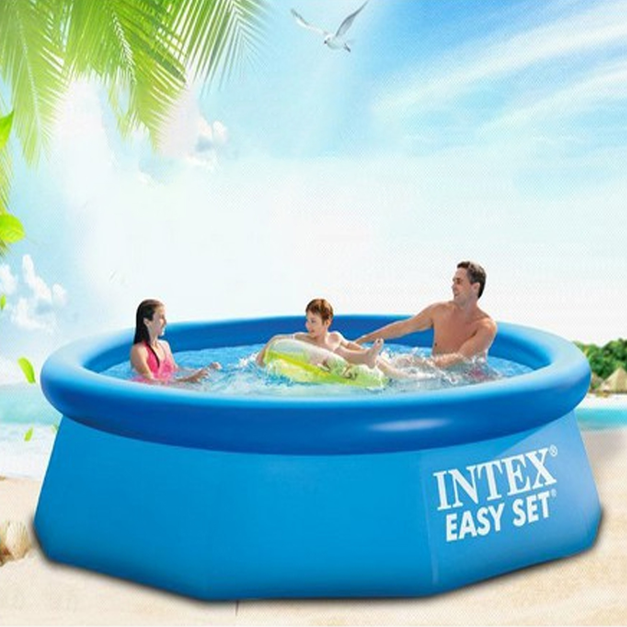 SETHENTIALS | Intex Inflatable Swimming Pool, Family Size, Round for ...